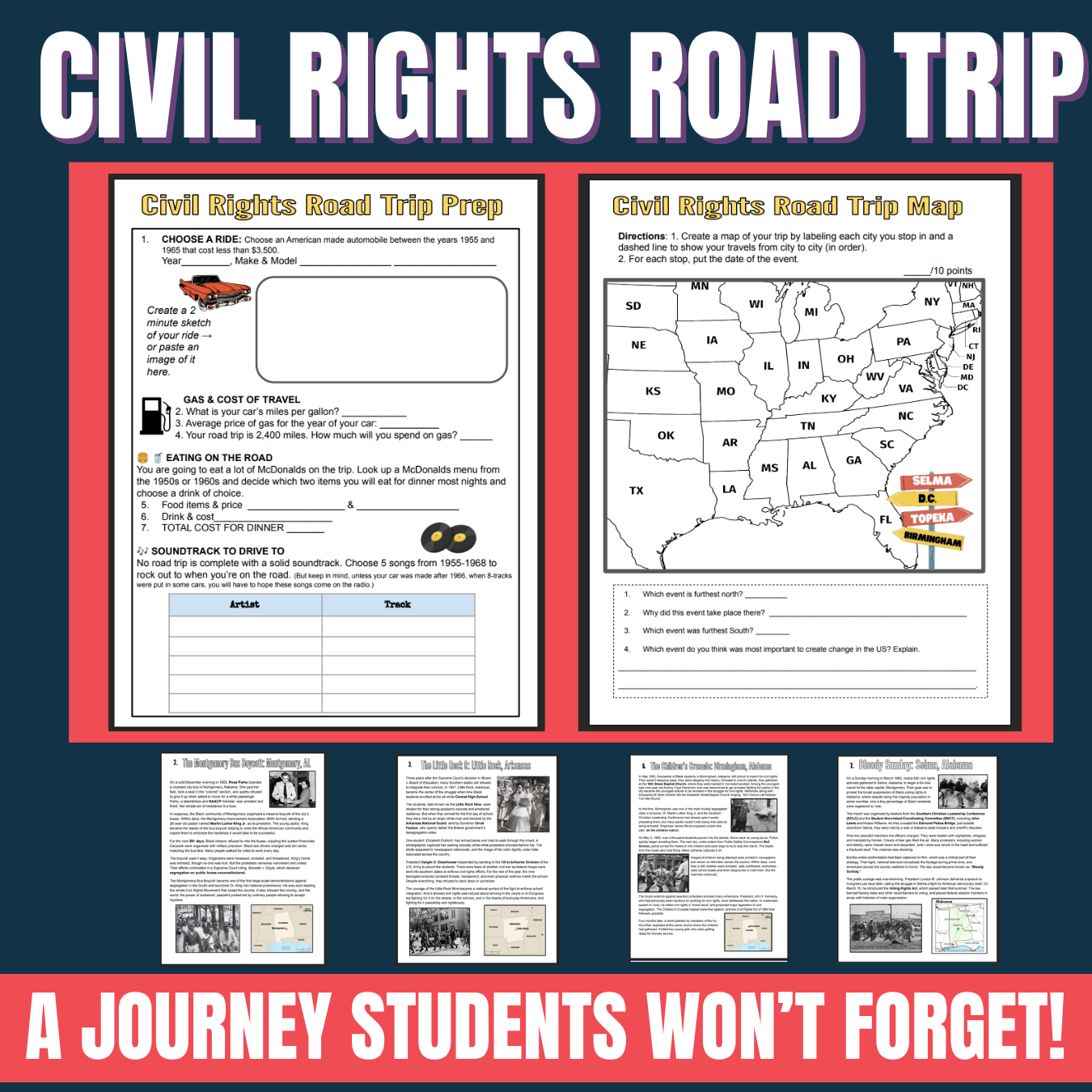 Civil Rights Roadtrip Activity – History For Humans