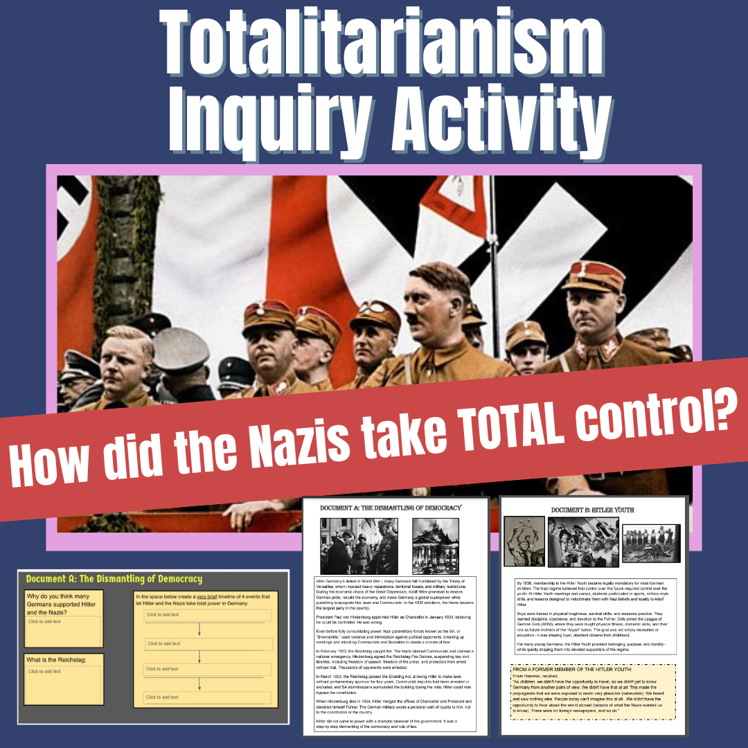 Nazi Germany Inquiry Activity: Totalitarian Governments – History For ...
