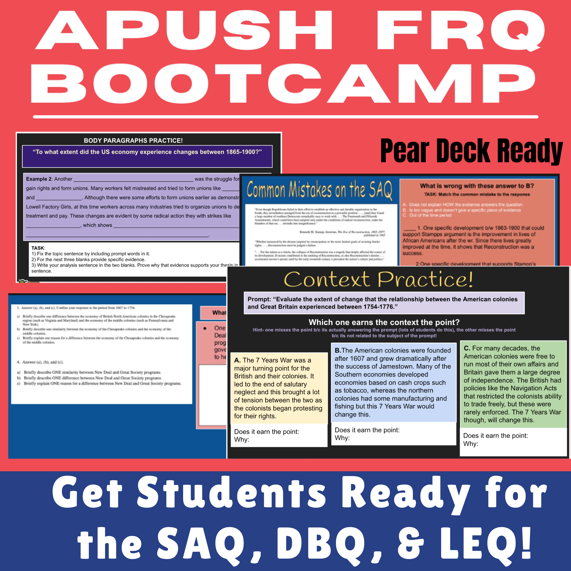 APUSH FRQ Bootcamp Bundle – History For Humans