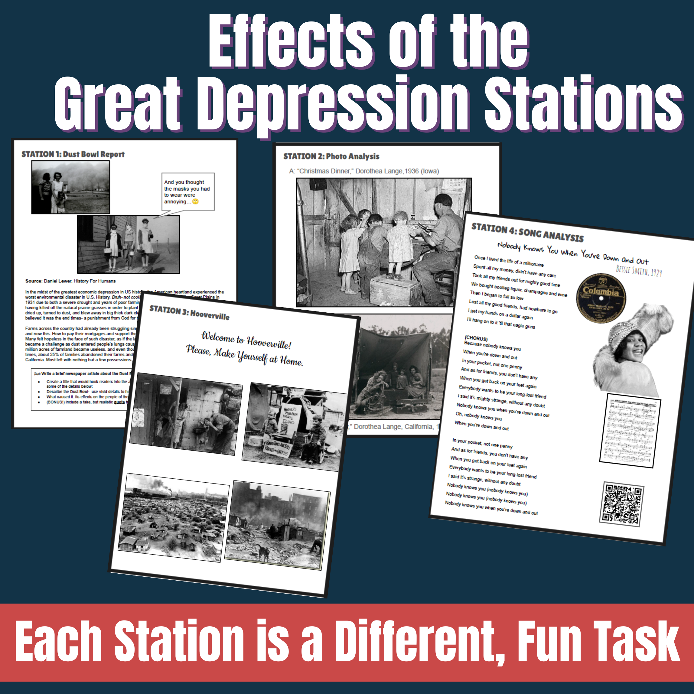 Living through the Great Depression: Stations Activity – History For Humans