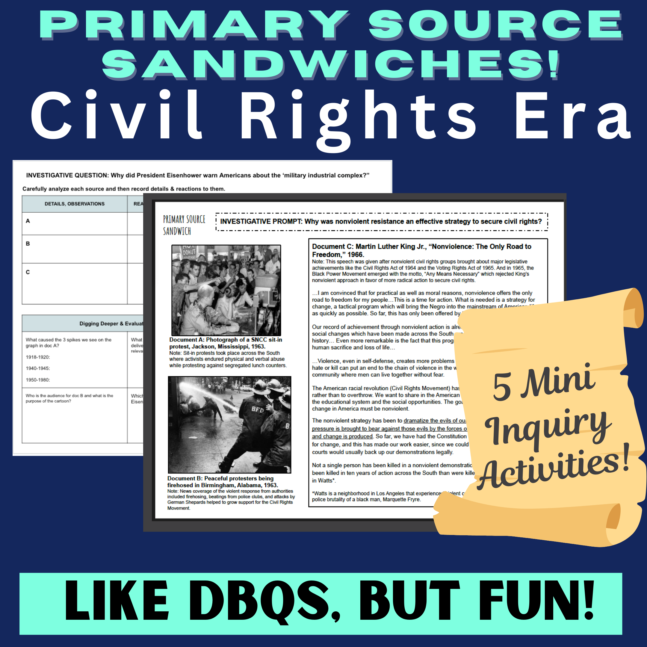 Civil Rights Movement Mini Inquiry Activities – History For Humans