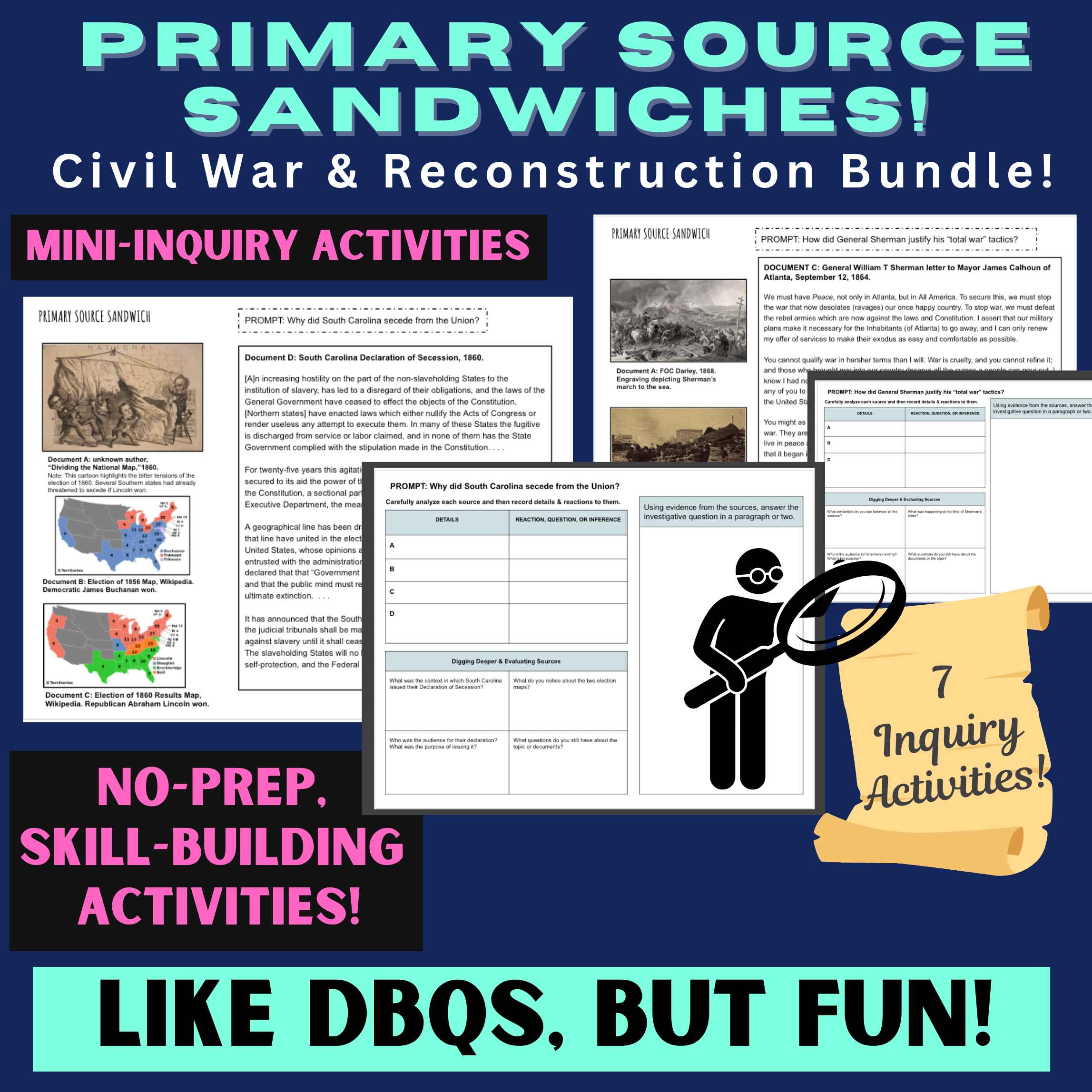 Civil War & Reconstruction Mini-Inquiry Activities – History For Humans