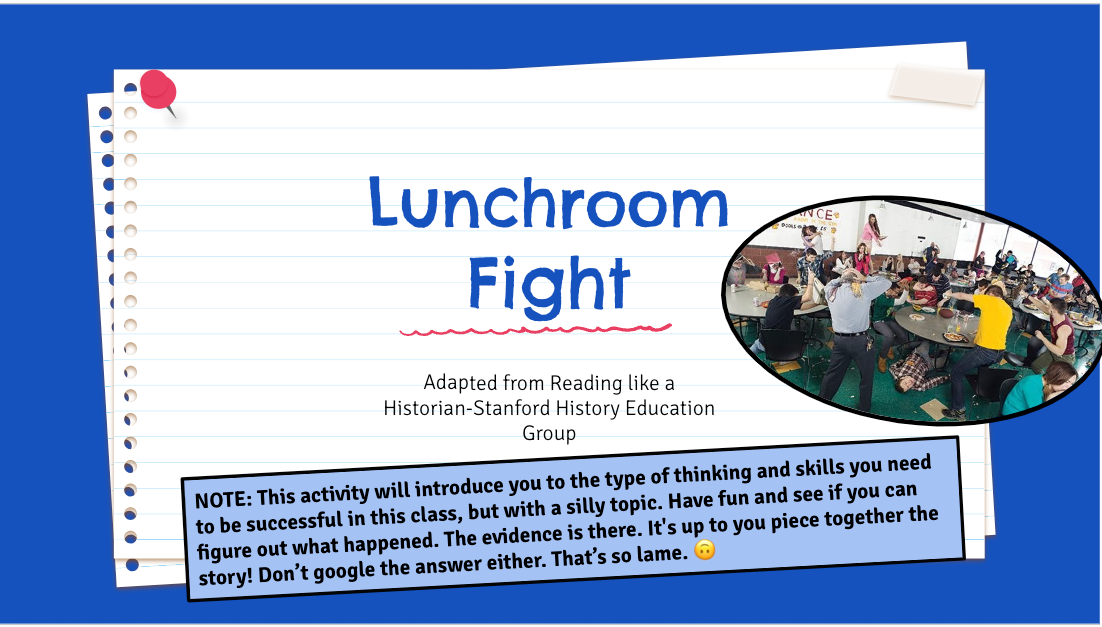 (revised) Lunchroom Fight Activity – History For Humans