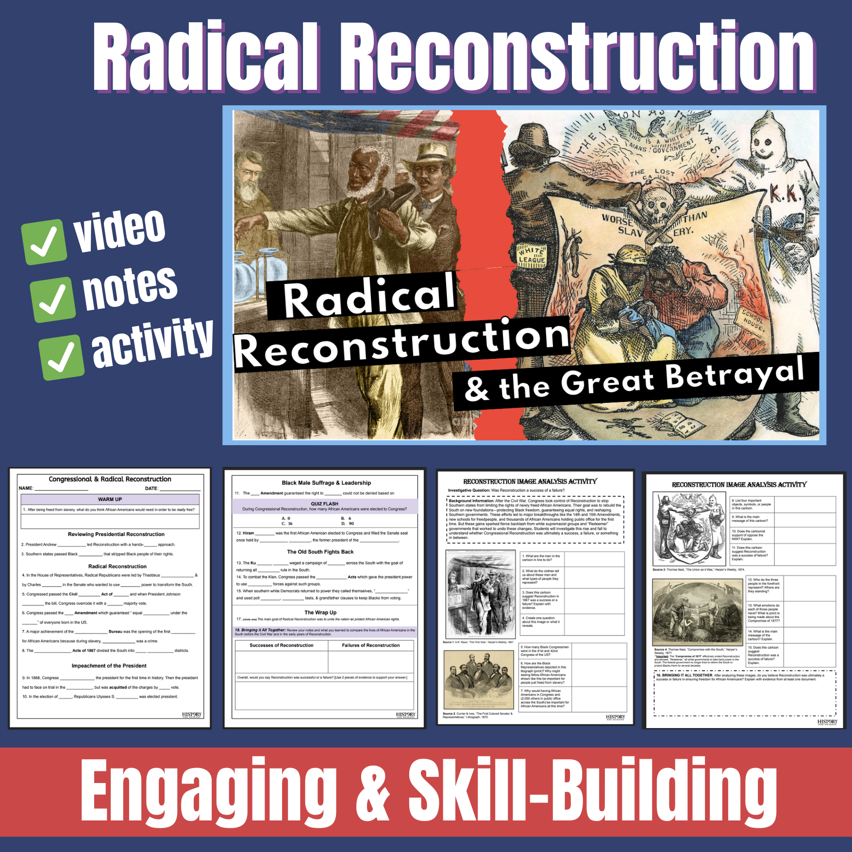 Radical Reconstruction Video Lesson + Activity – History For Humans