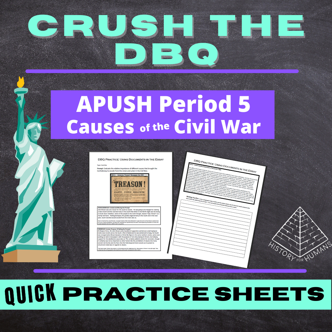 🇺🇸 Secession and Civil War DBQ Worksheet – History For Humans