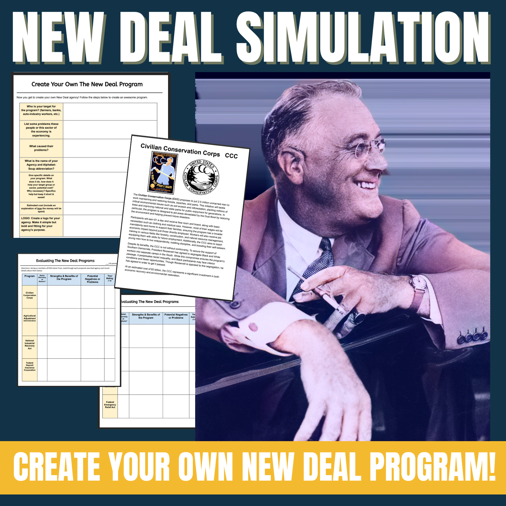 New Deal Simulation: Create Your Own Program – History For Humans