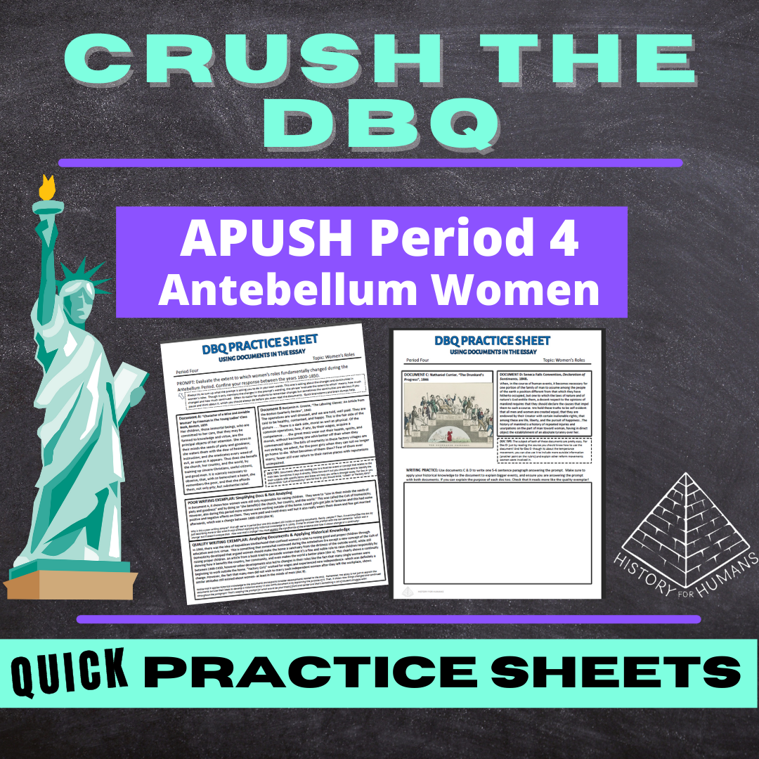 🇺🇸 ️ Antebellum Women's Role DBQ Worksheet – History For Humans